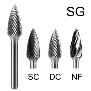 Custom SG-5 1/2 inch head diameter Tree Shape Bits With Pointed End ...