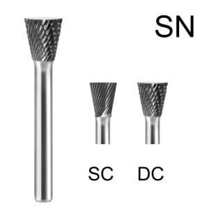 SN-5 Type N 1/8" Shank Diameter 1/4" Head Diameter Rotary File Burr ...