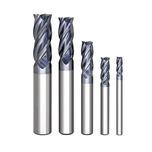 HRC55 Golden Color Coating 4 Flutes 1/4 Inch Long Shank Flat Square End ...